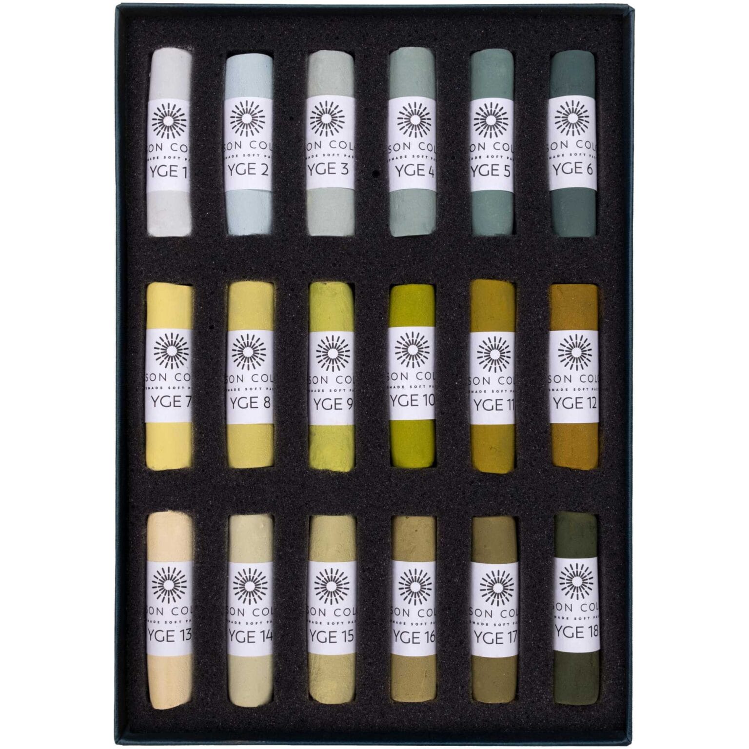 Yellow Green Earth 1-18 Small Stick Soft Pastel Set | Unison Colour ...