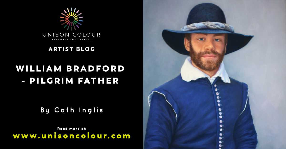 Pastel Portrait of William Bradford - Pilgrim Father