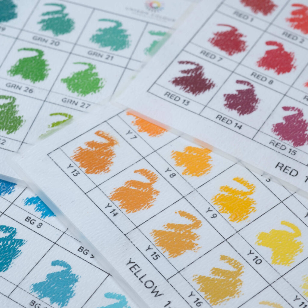 Hand Drawn Colour Chart - Unison Colour Soft Pastels